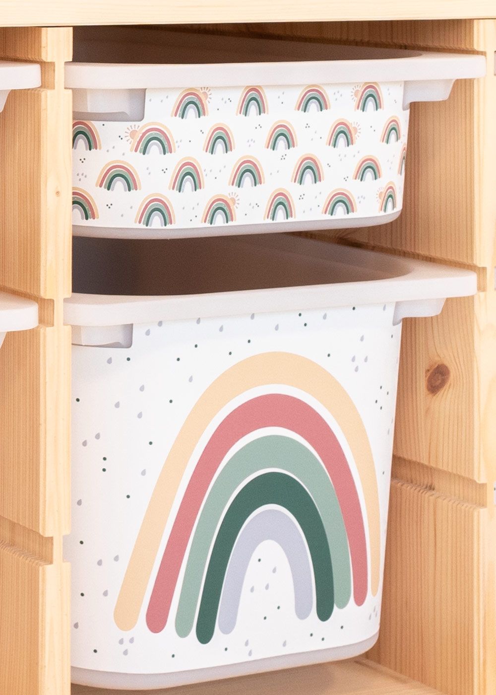 Autocollant pour les petites boîtes IKEA TROFAST - bois de rose